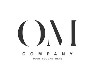 Mm logo design initial letter m and serif font Vector Image