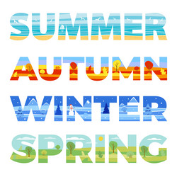 Four words - spring summer autumn winter Vector Image