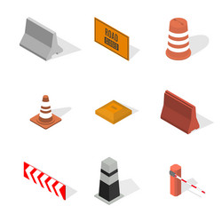 Under construction design elements flat 3d Vector Image