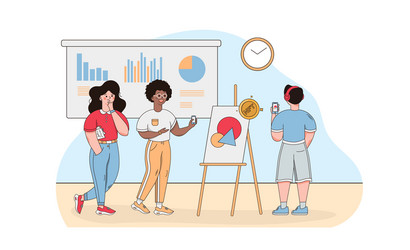 Artist sells her artwork online Royalty Free Vector Image