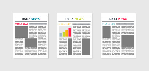 Newspaper layout news column articles newsprint Vector Image