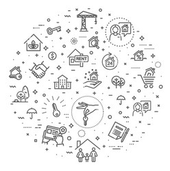 Real estate outline symbols Royalty Free Vector Image