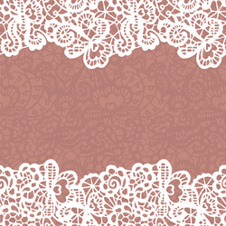 Seamless lace border invitation card Royalty Free Vector