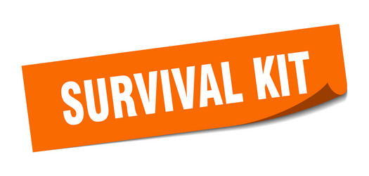 Survival kit sticker label Royalty Free Vector Image
