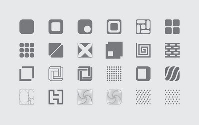 24 square shape designs Royalty Free Vector Image