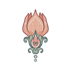 Floral vintage element isolated enchanted Vector Image