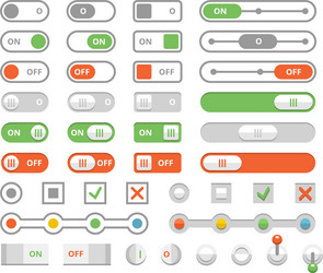 Flat icon on and off toggle switch button format Vector Image