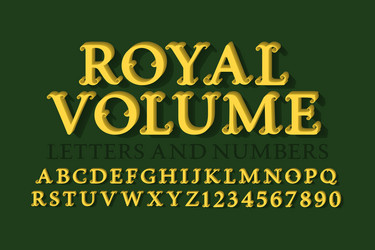 Royal layered alphabet colored 3d font isolated Vector Image
