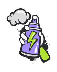 Graffiti spray cartoon character on white Vector Image