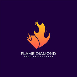 Diamond flame design template Royalty Free Vector Image