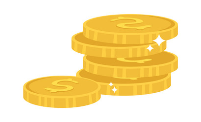 Gold coins pile Royalty Free Vector Image - VectorStock