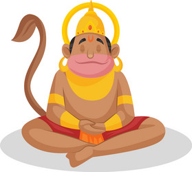 Lord hanuman cartoon character Royalty Free Vector Image