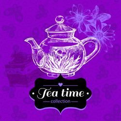 Tea Vintage Background Royalty Free Vector Image