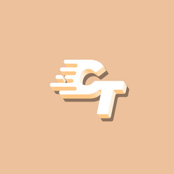 Letter ct fast speed technology modern logo design