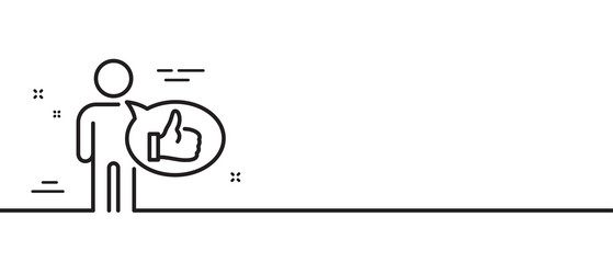 Social media like line icon thumbs up sign Vector Image