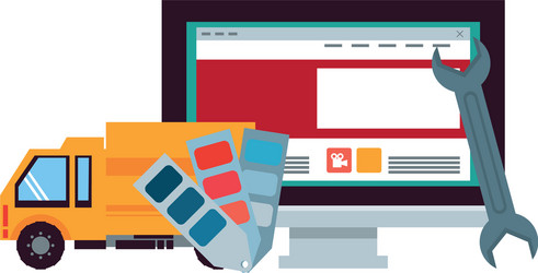 Maintenance support technology web cartoon Vector Image