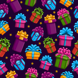 Gift wrapping paper cartoon seamless pattern Vector Image