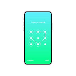 Smartphone screen lock template with numeric Vector Image