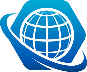 Global planet earth logo icon Royalty Free Vector Image