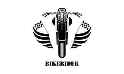 Bike motorcycle rider logo design Royalty Free Vector Image