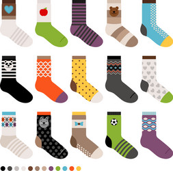 Socks set cartoon flat Royalty Free Vector Image