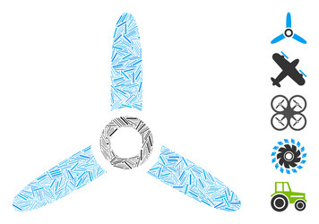 Destructed pixelated halftone three bladed screw Vector Image