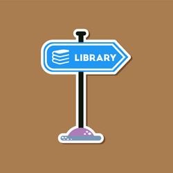 Paper sticker on stylish background sign library Vector Image