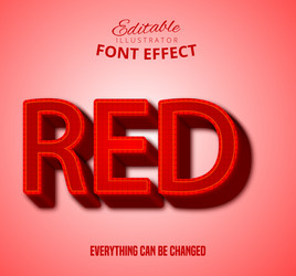 Red text editable font effect Royalty Free Vector Image