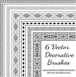 Set of decorative color brushes Royalty Free Vector Image