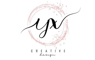 Creative white letters yx y x logo with leading Vector Image