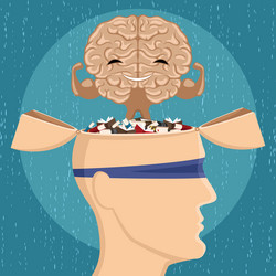 Happy strong brain Royalty Free Vector Image - VectorStock