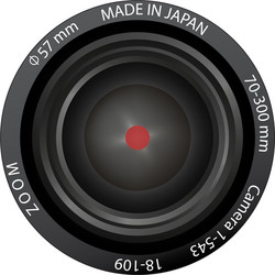 Camera lens isolated on white background highly Vector Image