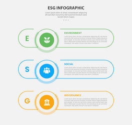 Esg infographic outline style with 3 point Vector Image