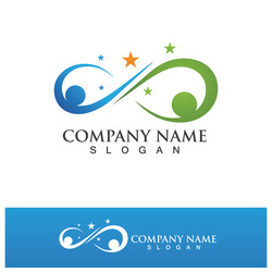 Infinity people family care logo design Royalty Free Vector