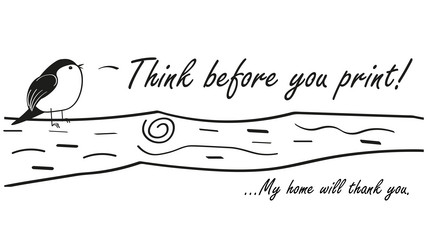 Think before printing you print Royalty Free Vector Image