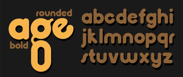 An alphabet rounded bold brown letters Royalty Free Vector