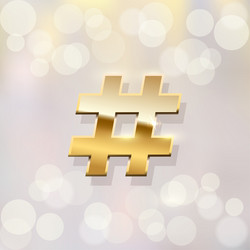 Hashtag realistic 3d on gray Royalty Free Vector Image