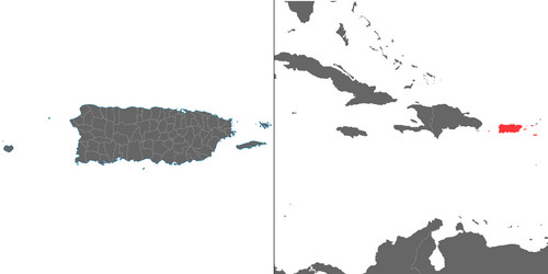 Weather collage map puerto rico Royalty Free Vector Image