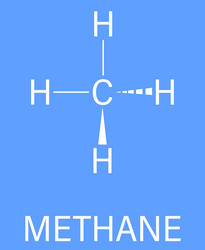 Methane natural gas molecule skeletal formula Vector Image