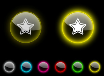 Star glossy button Royalty Free Vector Image - VectorStock