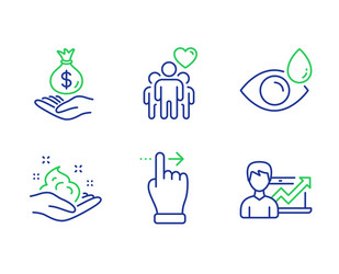 Touchscreen gesture eye drops and friendship Vector Image