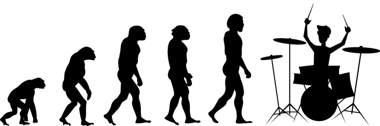 Evolution rapper silhouette on white background Vector Image