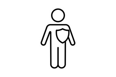 Integrity icon human with shield related Vector Image