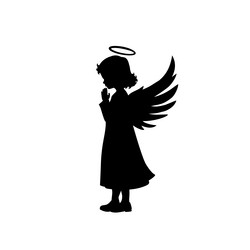 Silhouette of an angel Royalty Free Vector Image
