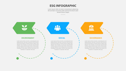 Esg infographic outline style with 3 point Vector Image