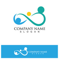Infinity people family care logo design Royalty Free Vector