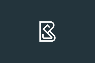 Minimal initial letter bs or sb logo design Vector Image