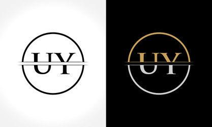 Initial uy logo creative typography template Vector Image
