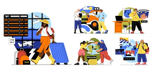 Concept of international migration Royalty Free Vector Image