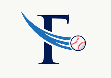 Baseball logo on letter f template Royalty Free Vector Image
